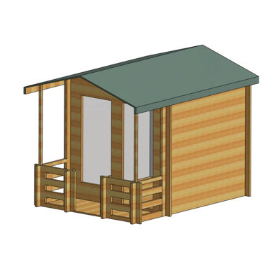 Shire Maulden 8x8 Log Cabin with Veranda 19mm Logs