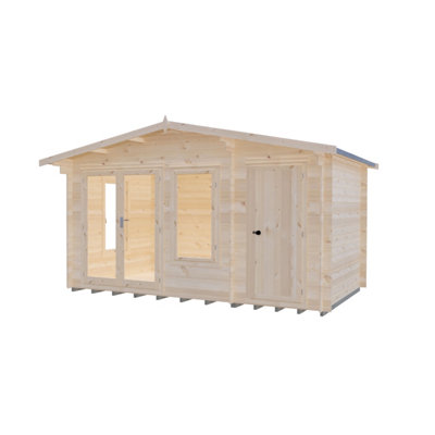 Shire Spalding Log Cabin 14x8 with Double Doors, Opening Windows ...