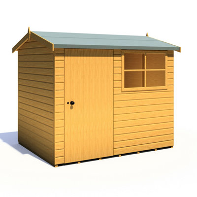 Shire Suffolk 8x6 Workshop Style D Apex Shed Single Door 19mm Loglap