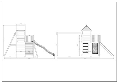Shire Treehouse Climbing Frame with Double Swing and Slide