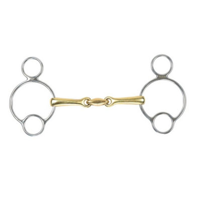Shires Brass Lozenge Horse Universal Bit Brass (4.5in)