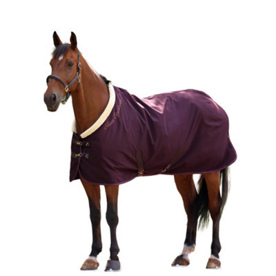 Shires Deluxe Standard-Neck Horse Stable Rug Black Cherry (5)