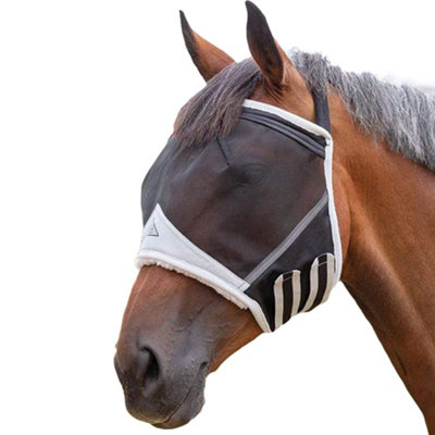 Shires Fine Mesh Earless Horse Fly Mask Black (Cob)