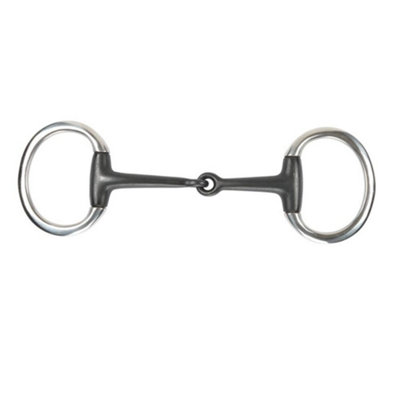 Shires Flat Horse Eggbutt Snaffle Bit Black (4.5in) | DIY at B&Q