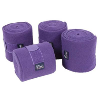 Shires Fleece Horse Bandages (Pack of 4) Purple (11cm x 3m)