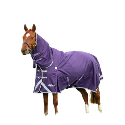 Shires Highlander Original 100 Combo Neck Horse Turnout Rug Plum (5 9")