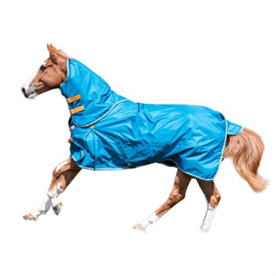 Shires Highlander Original Lite Horse Turnout Rug & Neck Cover Teal (5 6")