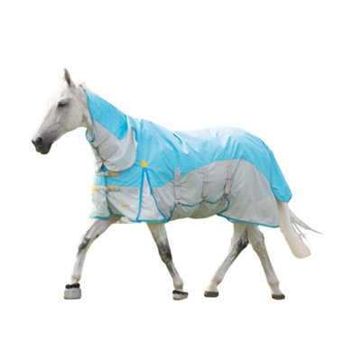 Shires Highlander Plus Waterproof Horse Fly Rug Sky Blue/Light Grey ...