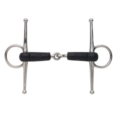 Shires Horse Full Cheek Snaffle Bit Black/Silver (5.5in)