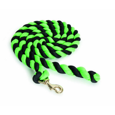 Shires Horse Lead Rope Black/Lime Green (One Size) | DIY at B&Q