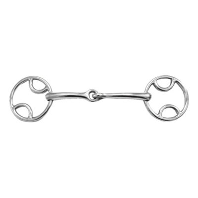 Shires Jointed Horse Bevel Bit Silver (55mm x 4.5mm x 14mm)