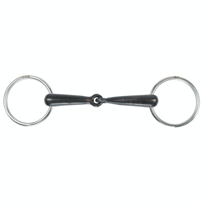 Shires Sweet Iron Hollow Mouth Horse Loose Ring Snaffle Bit Black (4 ...