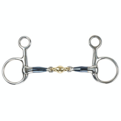Shires Sweet Iron Lozenge Horse Hanging Cheek Snaffle Bit Blue (5in)