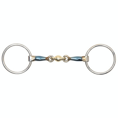 Shires Sweet Iron Lozenge Horse Loose Ring Snaffle Bit Blue (4.5in)