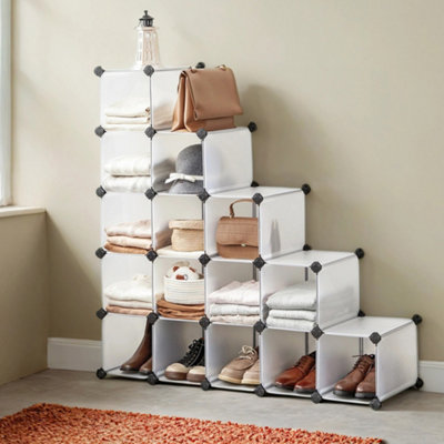 Shoe Rack, 15-Cube Storage Unit, DIY Shelving Unit, Pet Playpen ...