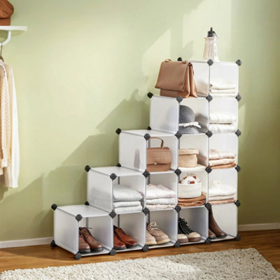 Shoe Rack, 15-Cube Storage Unit, DIY Shelving Unit, Pet Playpen ...