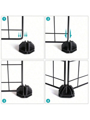 Shoe Rack, Modular DIY Storage Unit Metal Wire Grid, Interlocking Shoe ...