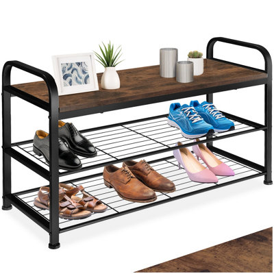 Shoe Rack Southampton - surface shelf and 2 grid shelves, industrial ...