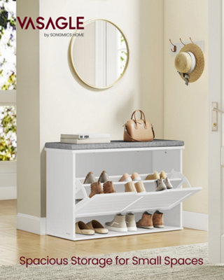 Shoe Storage Bench with Seat, 3-Tier Hallway Bench for 9 Pairs of Shoes ...