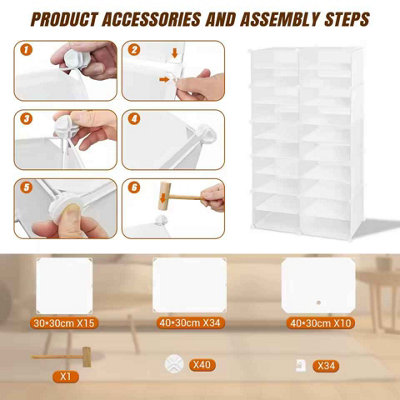 Shoe Storage Cabinet, Shoe Rack Cube Shoe Organizer 8 Pcs