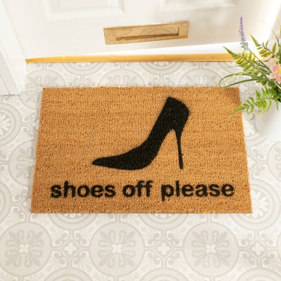 Shoes off please Doormat - Regular 60x40cm | DIY at B&Q