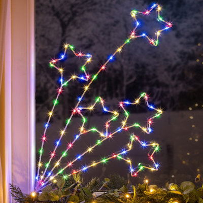 Shooting Star Christmas Light Xmas Decoration Flashing LED Indoor Outdoor 58cm Multi Coloured