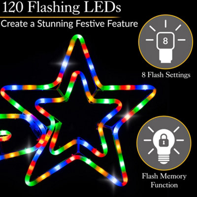 Shooting Star Christmas Light Xmas Decoration Flashing Multi Coloured ...