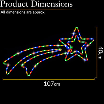 Shooting Star Christmas Light Xmas Decoration Flashing Multi Coloured ...