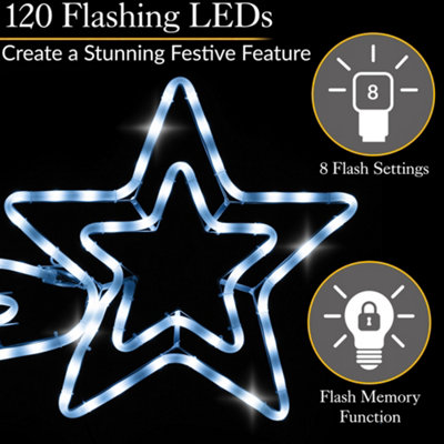 Shooting Star Christmas Light Xmas Decoration Flashing White LED Indoor ...