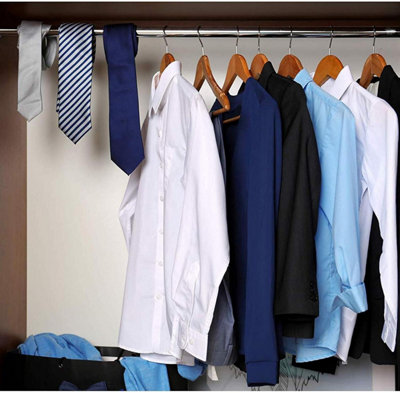 Shop Fitting Wardrobe Round Hanging Rail Set Chrome Tube Closet ...