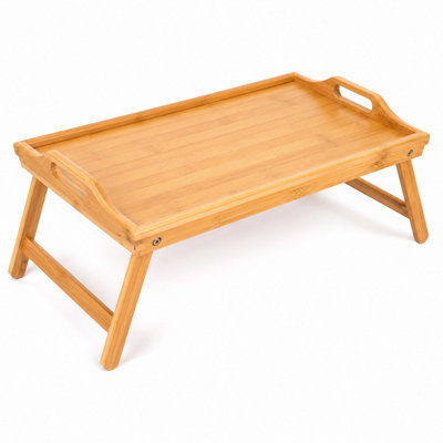 ShopnBits Bamboo Folding Breakfast Tray Table Bed Tray Laptop Desk ...
