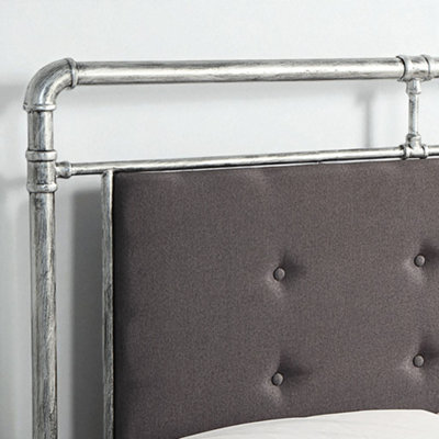 Shoreditch Industrial Scaffold Distressed Steel Effect Metal Double Bed ...