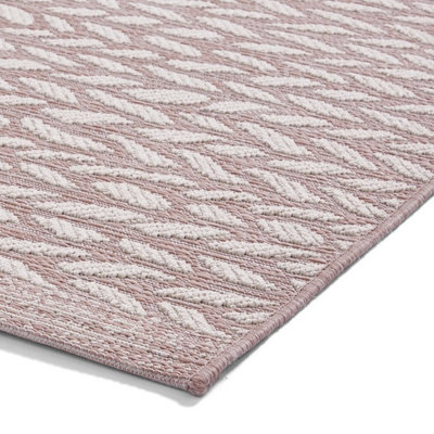 Shoreline Easy Clean Weatherproof Rug - Rose/Cream - 160x220