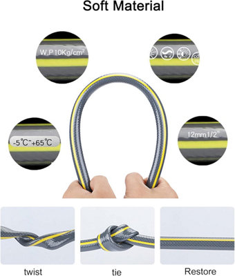 Short Hose Pipe, 1/2inch Garden Hose Connectors Set, No Kink Reinforced ...