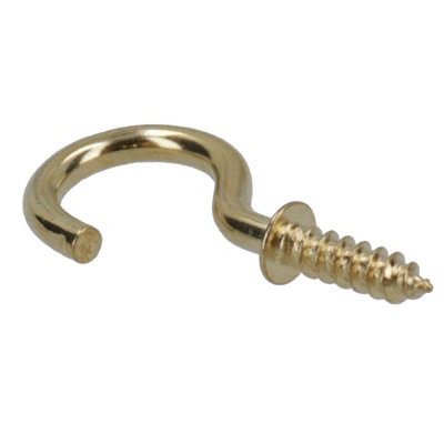 Shouldered Screw Hooks Fasteners Hanger Brass Plated 10mm Dia 19mm ...