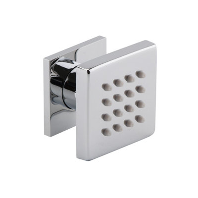 Shower Accessories Modern Square Body Jet - Chrome | DIY at B&Q