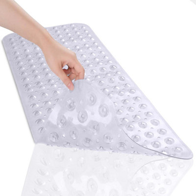 Shower Bath Mat Non Slip Anti Mould & Mildew - Long Rubber Crystal Mat ...