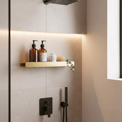 SHOWER BATHROOM SHELF REA SF03-450-BG 45CM BRUSH GOLD 45X9X5CM