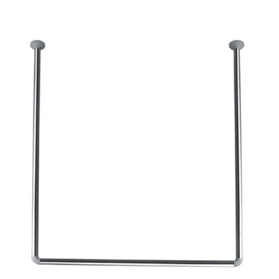Shower Curtain Rod U & L Shape Corner Rail 25mm Diameter Pole Bath 3 ...
