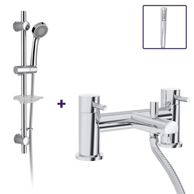 Shower Handset and Adjustable Slider Riser Rail Kit with Bath Shower ...