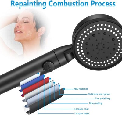 Shower head and hose, 5 mode water saving shower head set, handheld ...