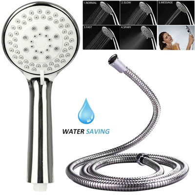 Shower Head Multi Function Chrome Bath With 1.5M Hose UK