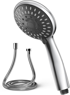 Shower Head with 1.8m Hose High Pressure 5 Spray Modes, Chrome Handheld ...