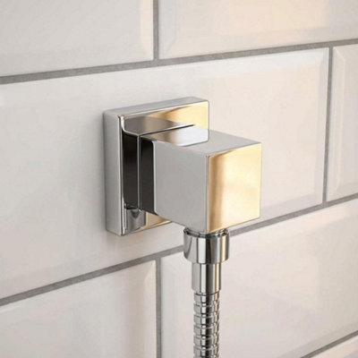 Buy Shower Hose Outlet Elbow Square Concealed Fitting Chrome Wall ...
