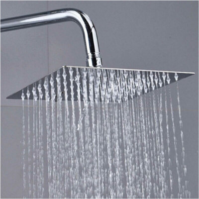 Shower Kit Twin 2 Mixer Shower Heads Rail Riser Square Bathroom Set