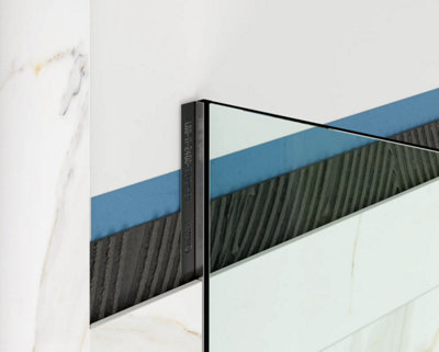 Shower profile glass fixing in Satin Black stainless steel