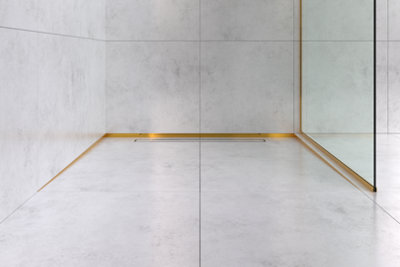 Shower profile glass fixing LM in Gloss Gold stainless steel 11mm x 2440mm