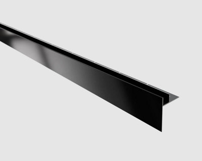 Shower profile glass fixing LPSL in Gloss Black stainless steel