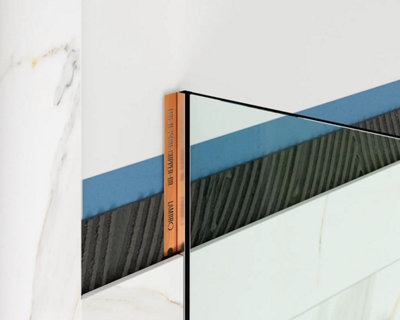 Shower profile glass fixing LSS in Satin Copper stainless steel