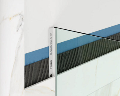 Shower profile glass fixing LSS in Satin Silver stainless steel